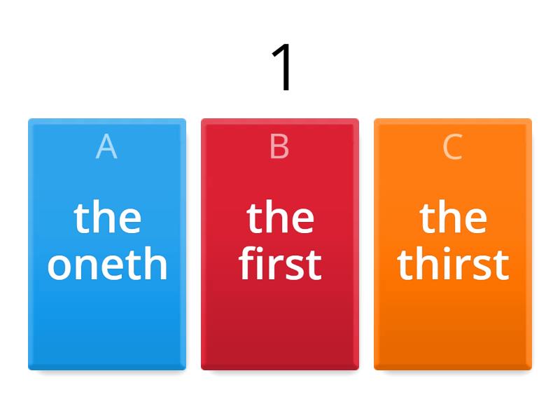 Ordinal numbers - Quiz