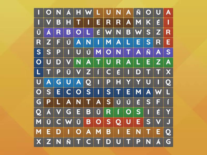 Sopa de letras Vida Natural - Wordsearch