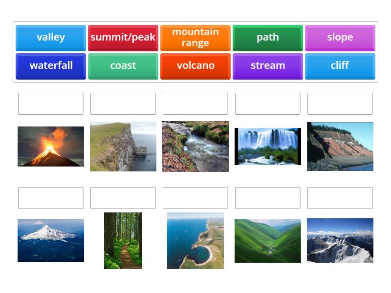 Unit 8 geographical features - Match up