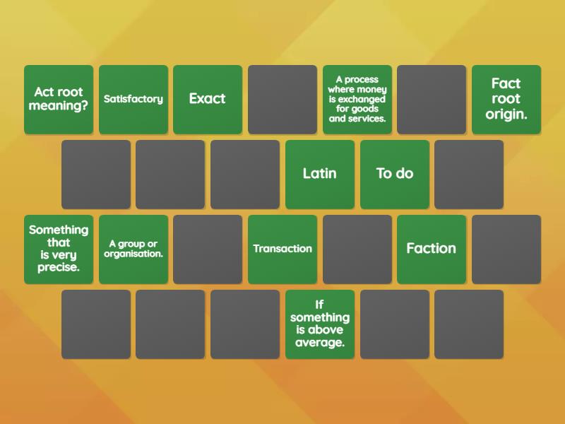 Fact/act matching - Matching pairs