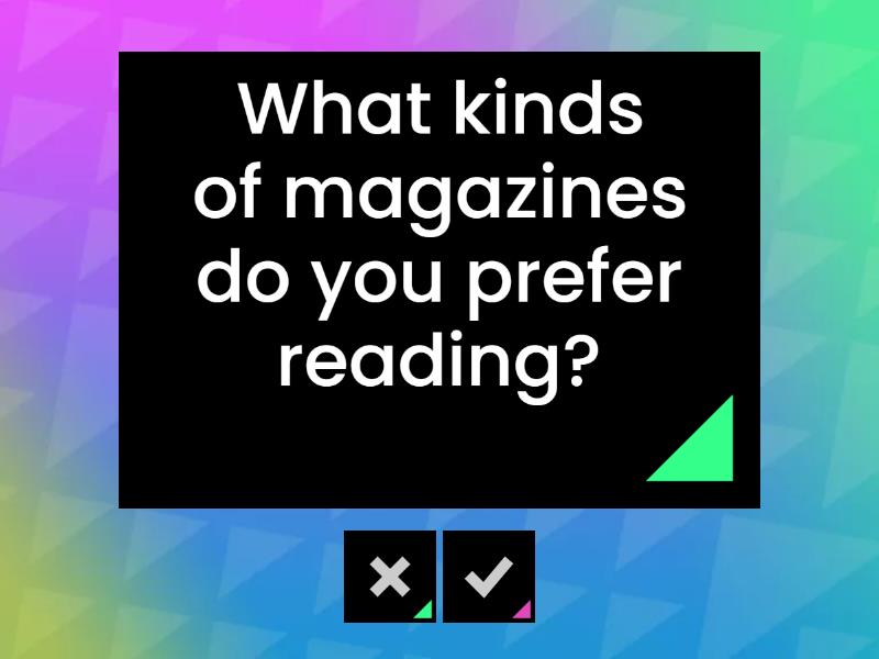 Warm-up Magazines Questions - Flash cards