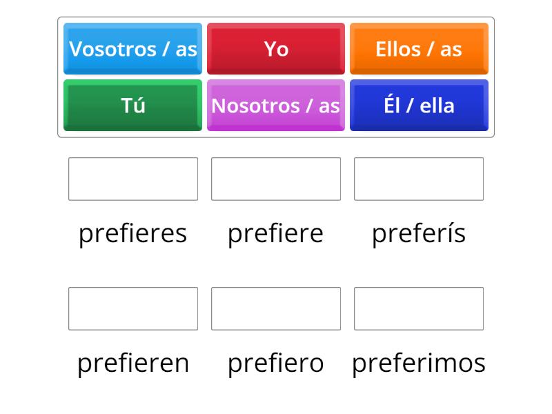 Verbo preferir - Match up