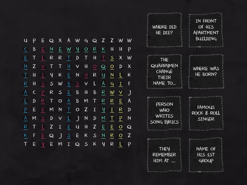 JOHN LENNON - Wordsearch