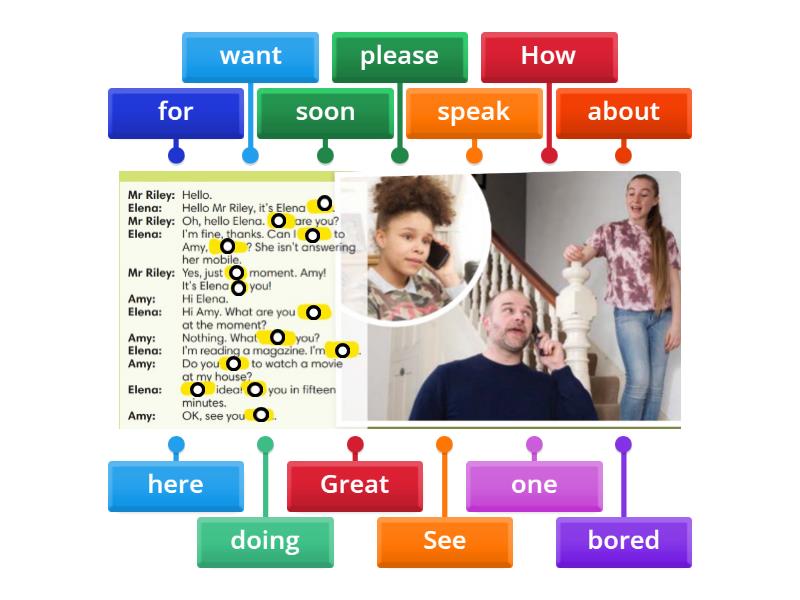 Go getter 2 unit 3.4 Can I speak to Amy? - Labelled diagram