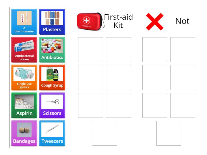What to put in a first-aid kit? - Group sort