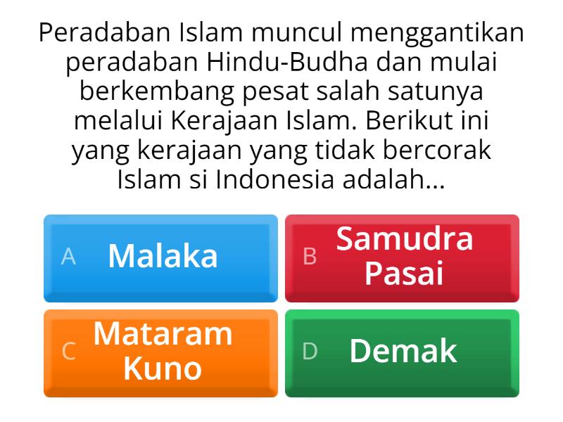 Evaluasi Aktivitas kehidupan masyarakat masa islam - Quiz