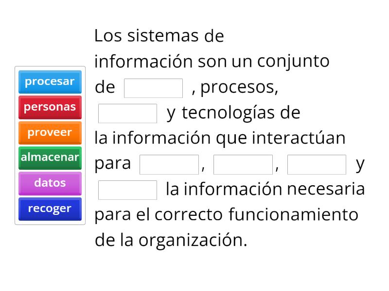 Las TICs - Missing word