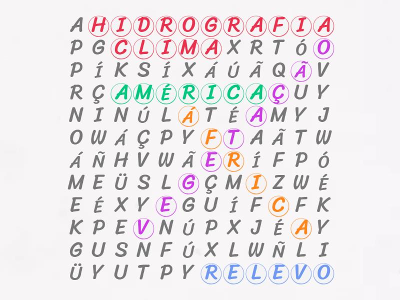 Geografia - Wordsearch
