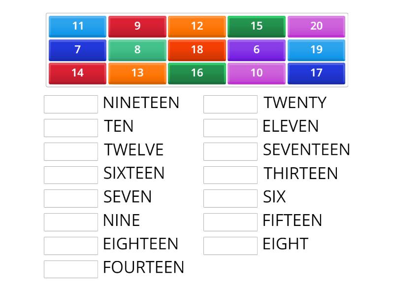 Match the numbers - Match up