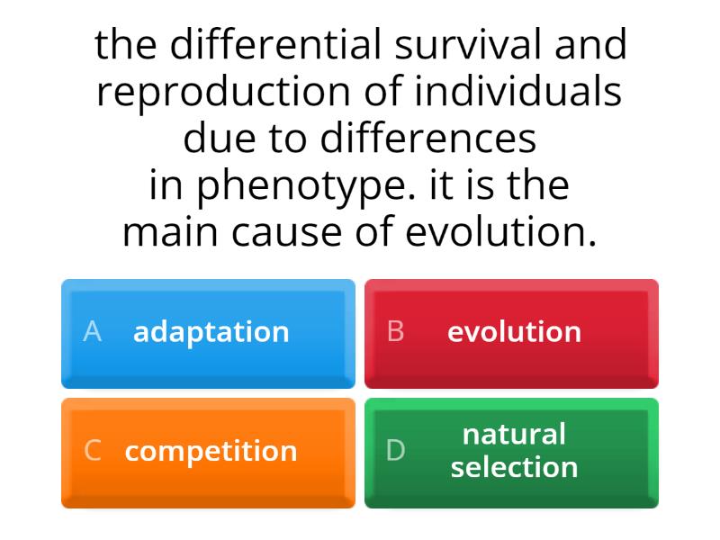 Evolution by Natural Selection....Open Note - Quiz