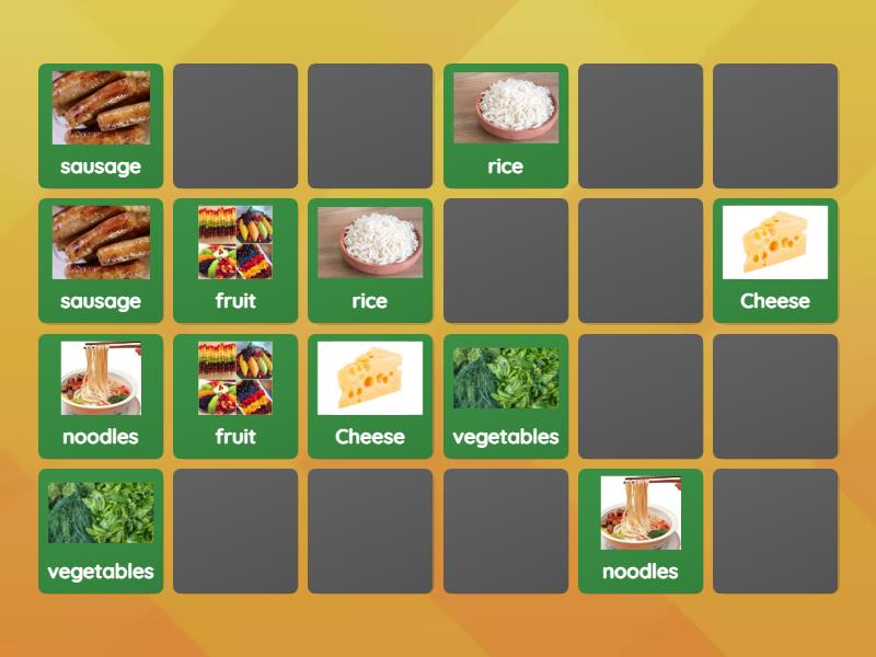 Food and food groups - Matching pairs