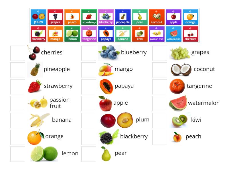 Fruits - Une las parejas