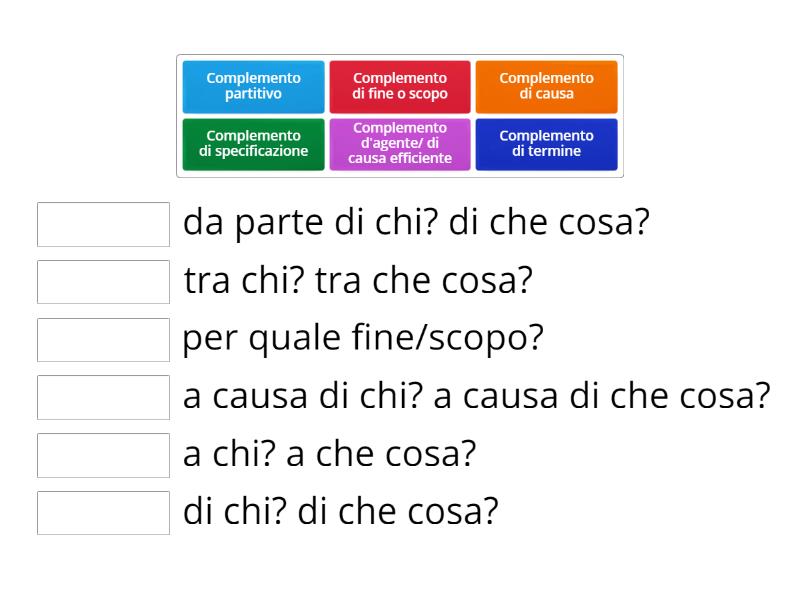 I complementi - Match up
