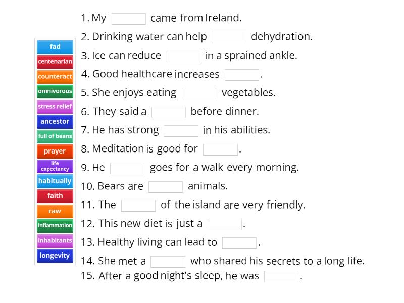 B2+ How to Live to 100 - Complete the sentence