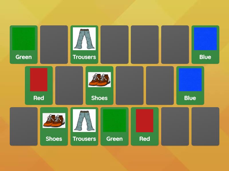Colour and Clothes Matching Game - Matching pairs