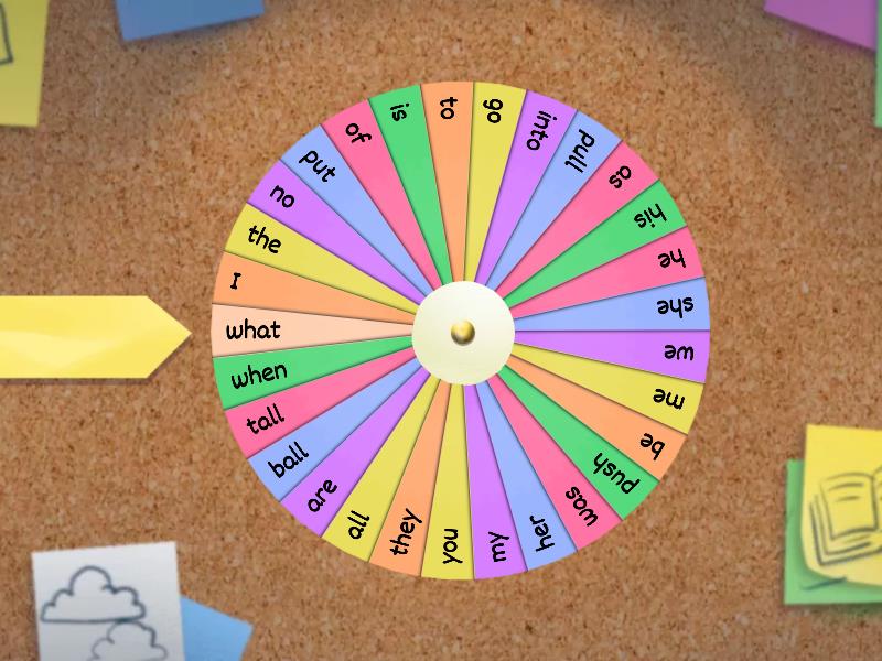 Tricky Words Wheel - Random wheel
