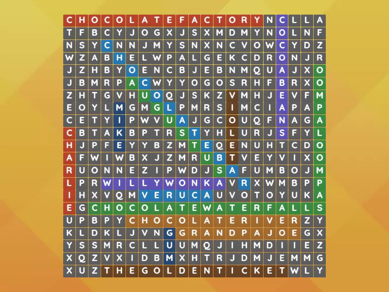 Charlie and the Chocolate Factory - - Wordsearch
