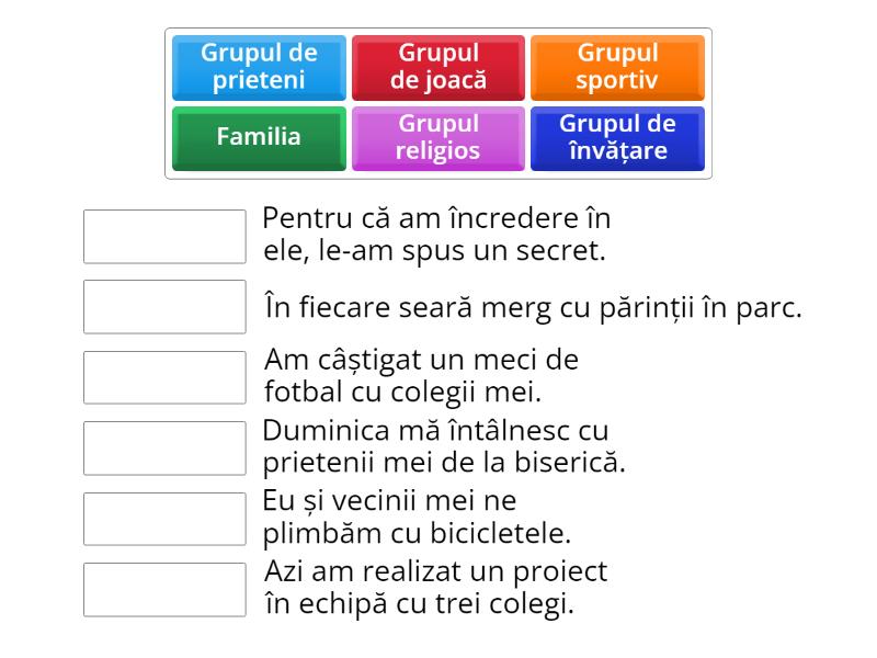 Grupuri mici din care facem parte - Match up