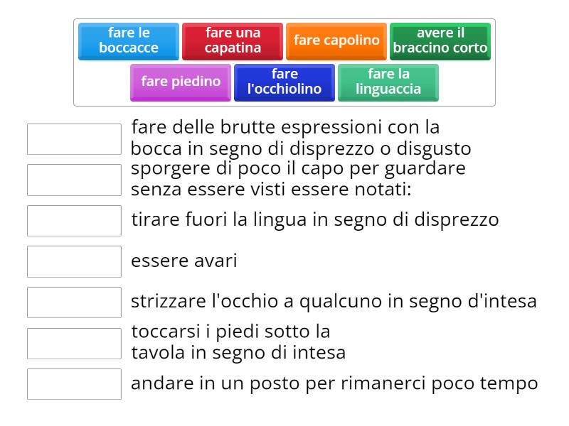 Espressioni italiane con nomi alterati (adattato da da S. Bertoni e S ...