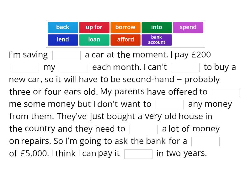 Money - Complete the sentence