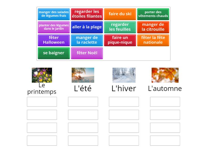 Les Saisons - Group sort