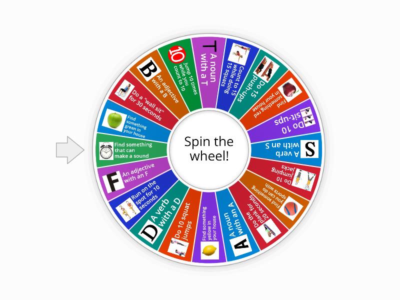 English brain break - Spin the wheel