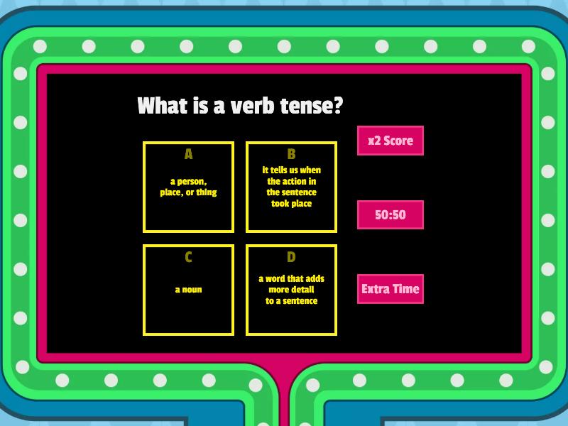 Verb tense review - Gameshow quiz