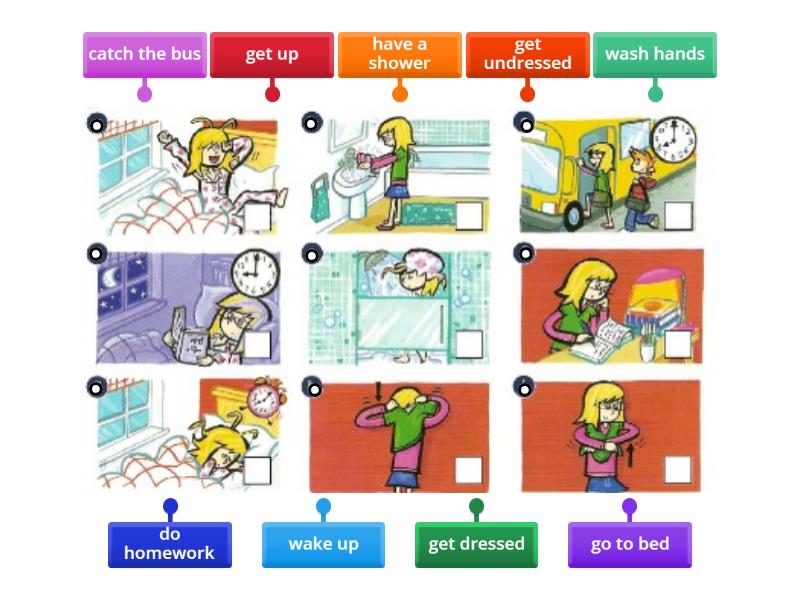 My Kid's box 3 (unit 3, daily routine) - Labelled diagram