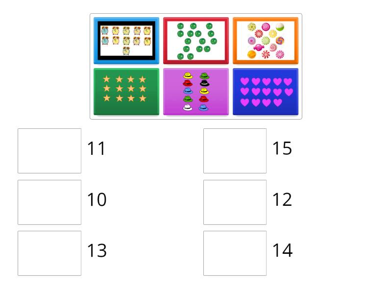 Matching to quantities ( numbers 1-15 ) - Match up