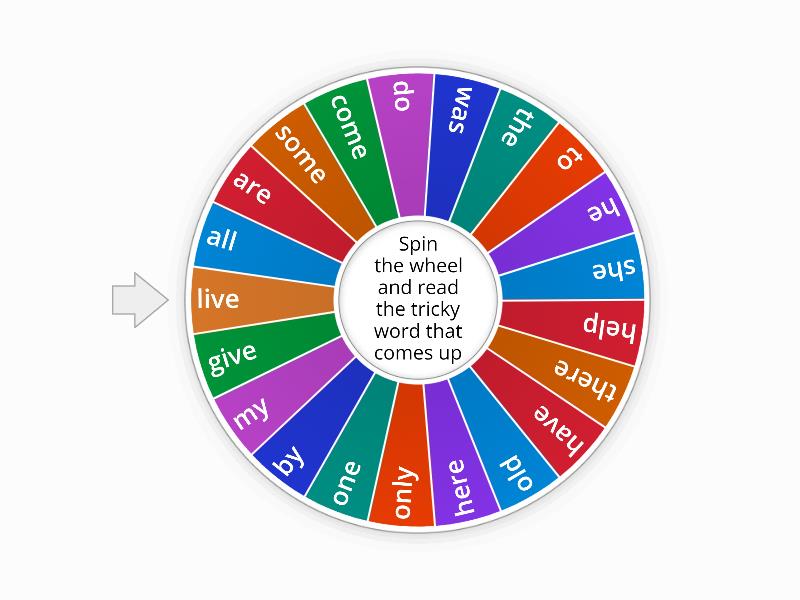 Tricky word wheel 1-11 - Spin the wheel