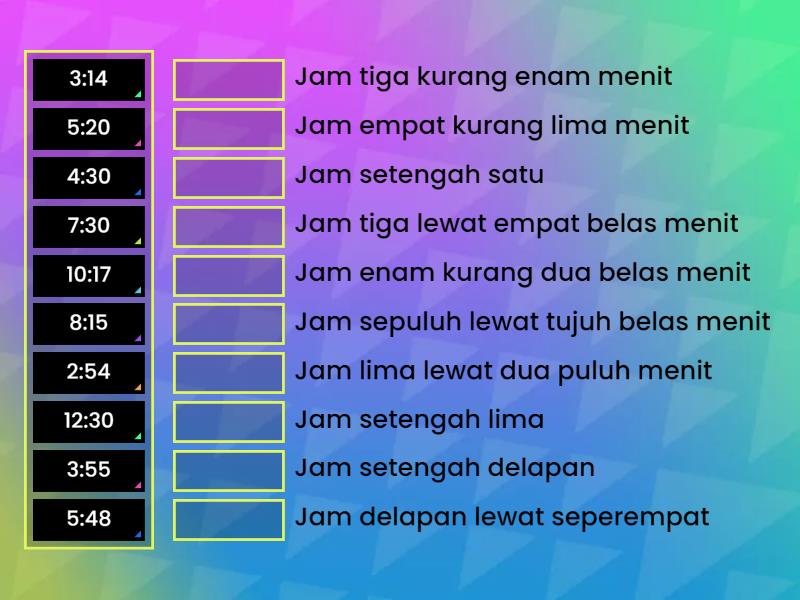 Jam Berapa ? - Match up