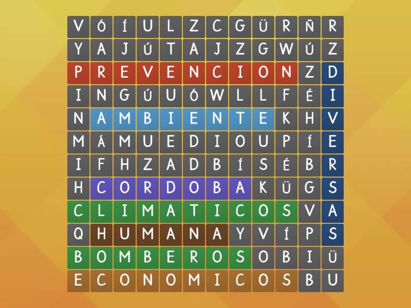 INCENDIOS FORESTALES - Sopa de letras