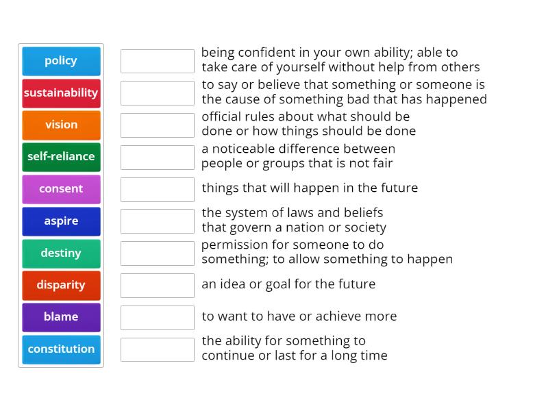 Vocabulary: LINC 8 Sharing Our Experience - Match up