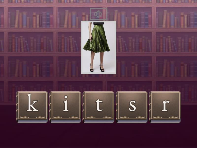 Starters Vocabulary - Clothes - Anagram