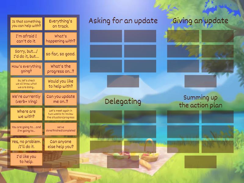 Updating and delegating tasks - Group sort