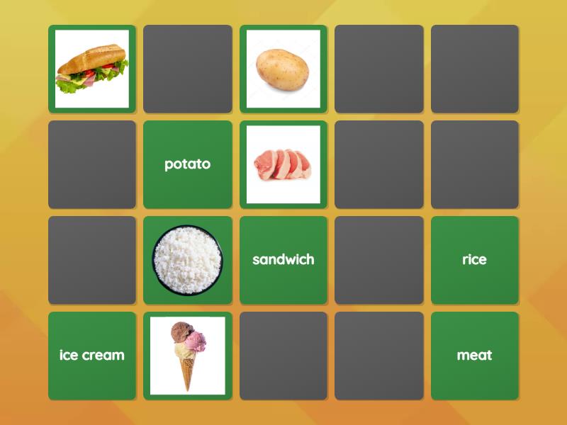 G2 - Food Vocab - Matching pairs