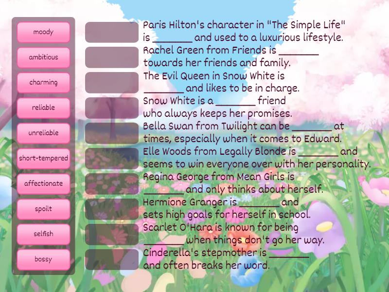 Girls' Personality Traits - Match up