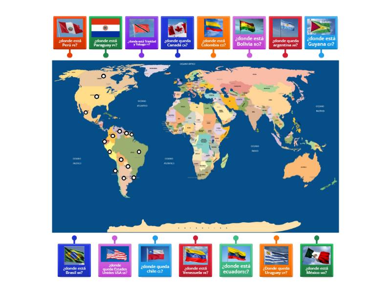 ¿donde esta el pais? AMERICA (adivina - Labelled diagram