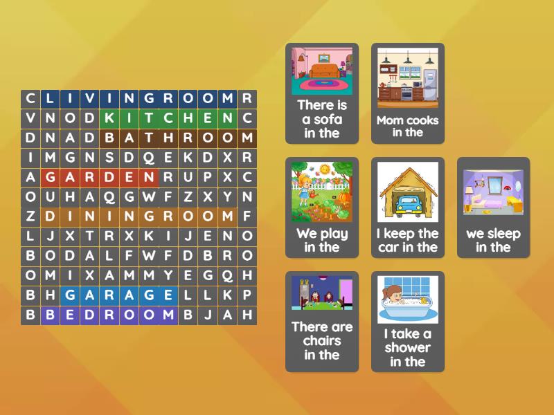 House vocabulary - Wordsearch