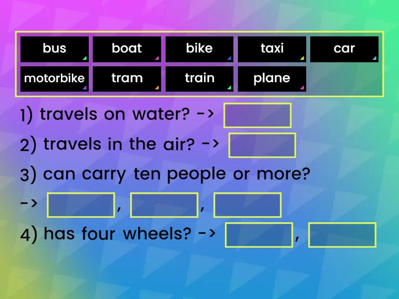 Transport - Complete the sentence