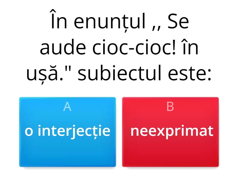 Predicatul și subiectul - Quiz