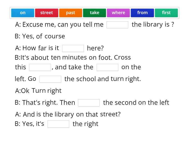 unit 8 directions 1 - Missing word