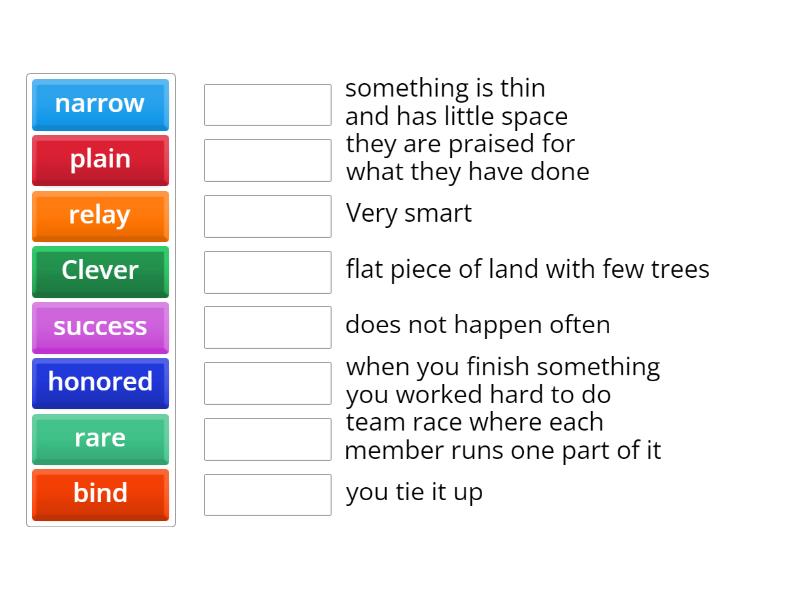 vocabulary- second meaning - Match up