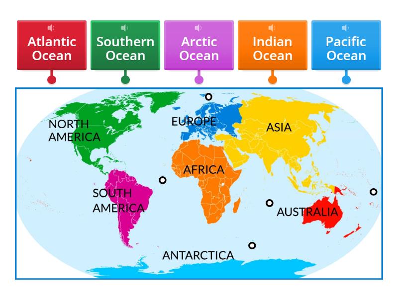 Oceans of the World - Labelled diagram