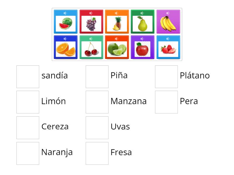 Las frutas - Match up