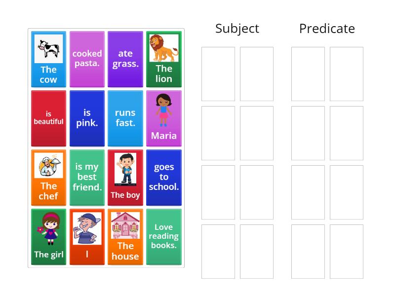 Subject and predicate - Group sort
