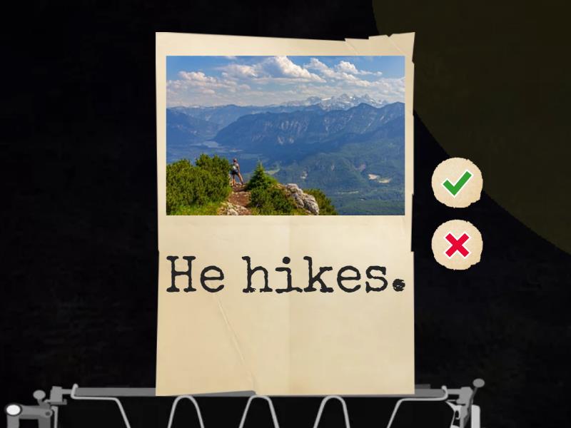 I hike. - Flash cards