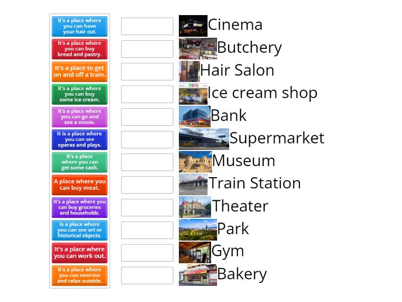 Places Around Town - Match up