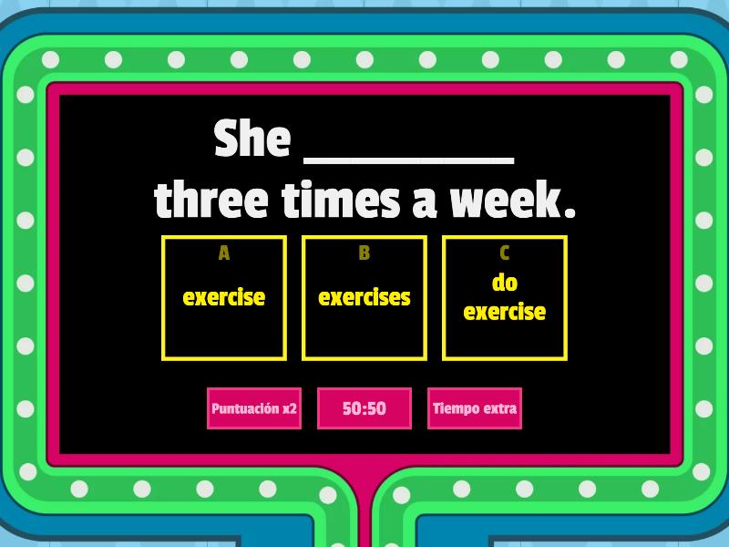 Present Simple practice Edited. - Gameshow quiz