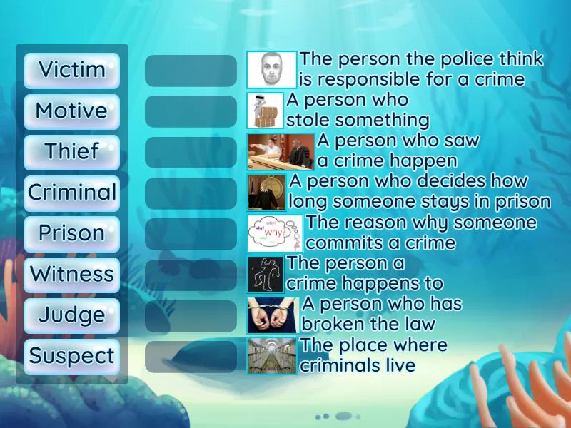 Crime vocabulary - Match up